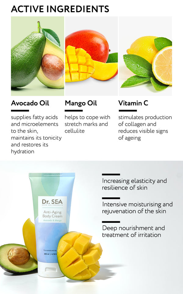 DR. SEA - Anti-Aging Body Cream with Avocado Oil and Mango Extract ...